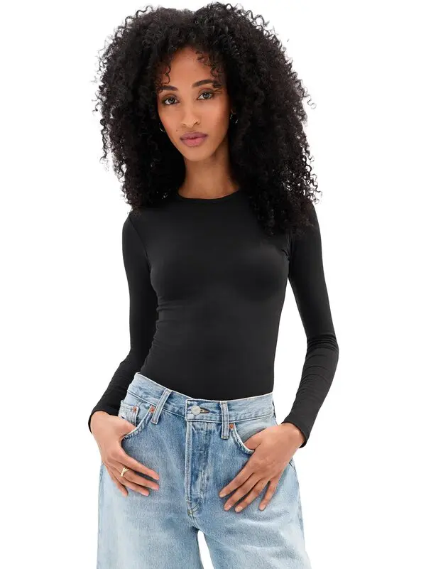 LE BOP Hannah Thong Bodysuit - Black
