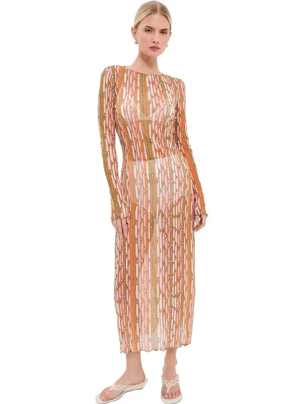 La DoubleJ Slinky Swing" Mesh Maxi Dress - Smarties