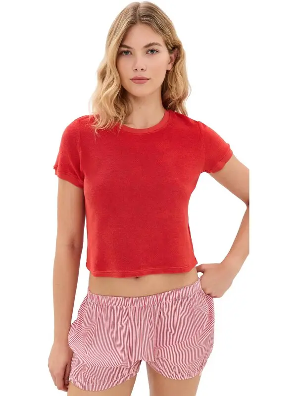 Suzie Kondi Carpi Terry Cloth T-shirt - Cherry