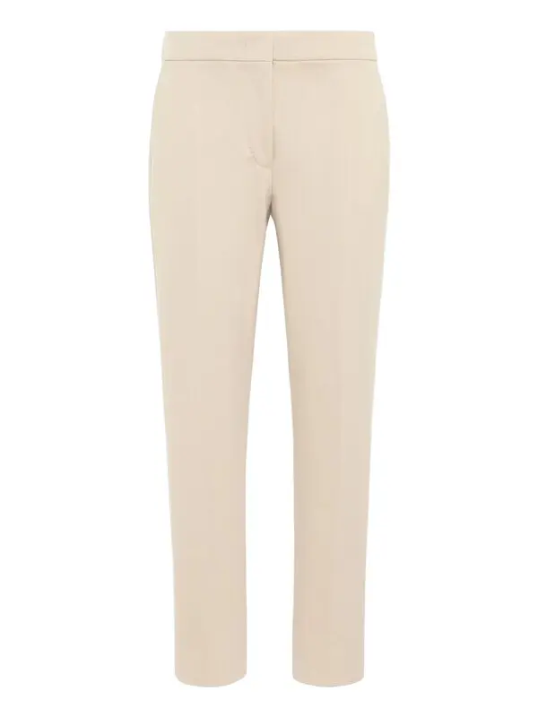 Max Mara Pressed-crease Cropped Trousers - Stone