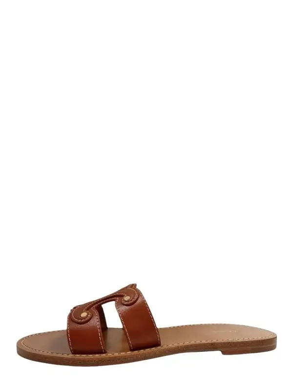 Celine Triomphe Mule In Calfskin - Tan