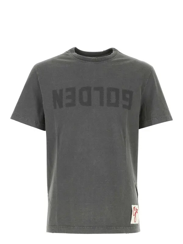 GOLDEN GOOSE Dark Grey Cotton T-shirt - Gray