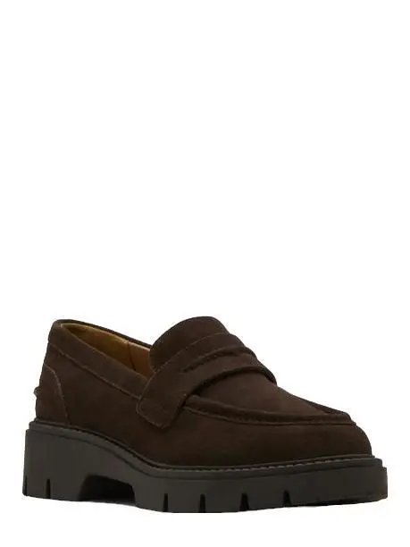 Blondo Waterproof Leather Penny Loafers With Lug Sole - Java Suede