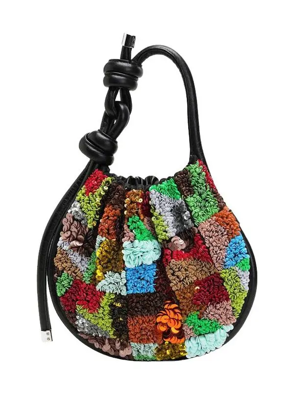 BEHNO Ina Mini Potli Wave Quilt Bag - Black/red Multi