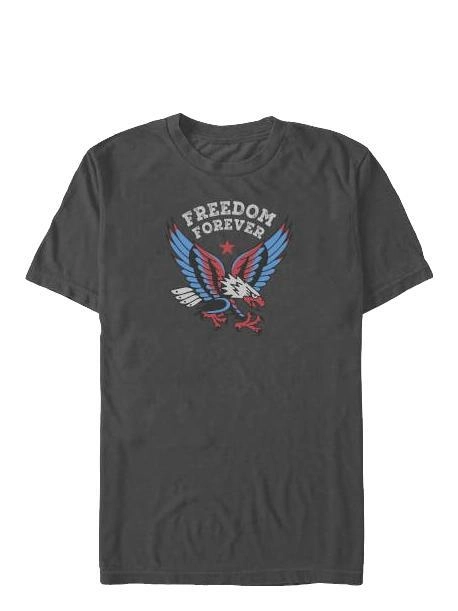 LOST GODS America Freedom Forever Short Sleeve Graphic T-shirt - Charcoal