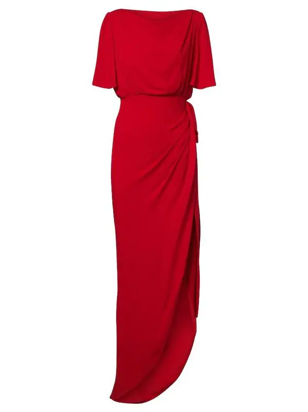 Valentino Garavani Draped Silk Georgette Gown - Red