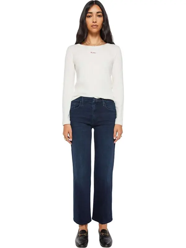 MOTHER The Mid Rise Rambler Zip Ankle Jeans In Chip On My Shoulder - Blue