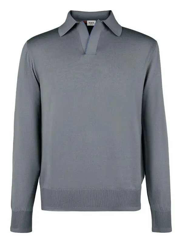 TOD'S Polo Shirt In Merino Wool - Grey