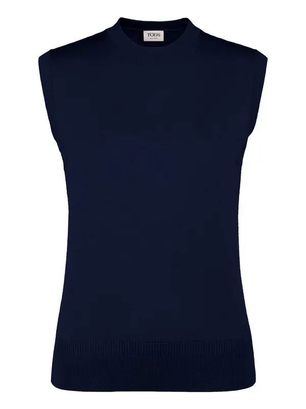 TOD'S Silk Blend Knit Top - Blue