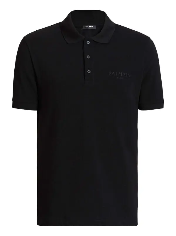 Balmain Embroidered Vintage Polo - Black