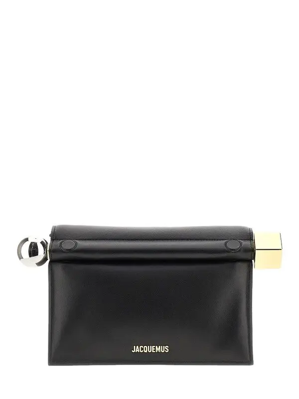 Jacquemus Nappa Leather Rond Carr Bag - Black