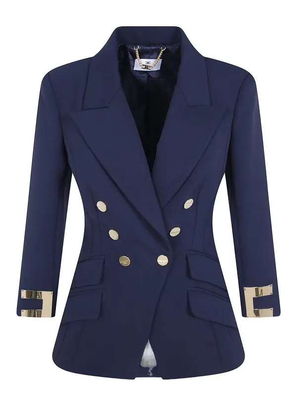 Elisabetta Franchi Double Breasted Blazer - Black