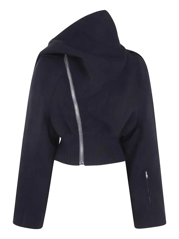 Rick Owens Wool Scarf Flight Jacket - Black