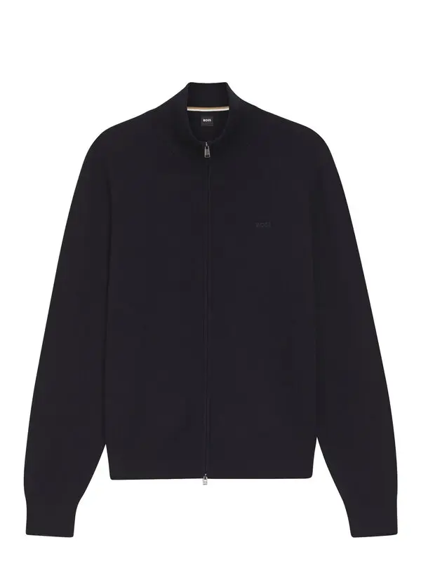 Hugo Boss Zip-up Knit Pullover - Blue