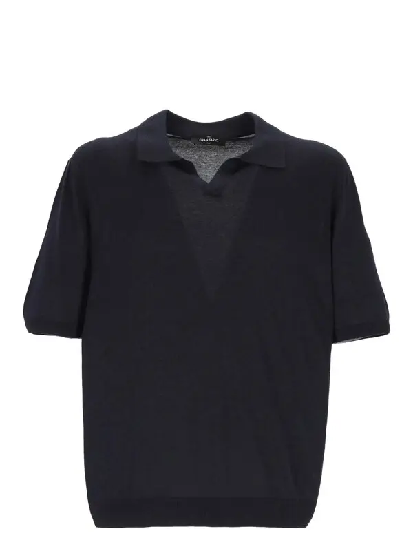 GRAN SASSO Tennis Polo - Black