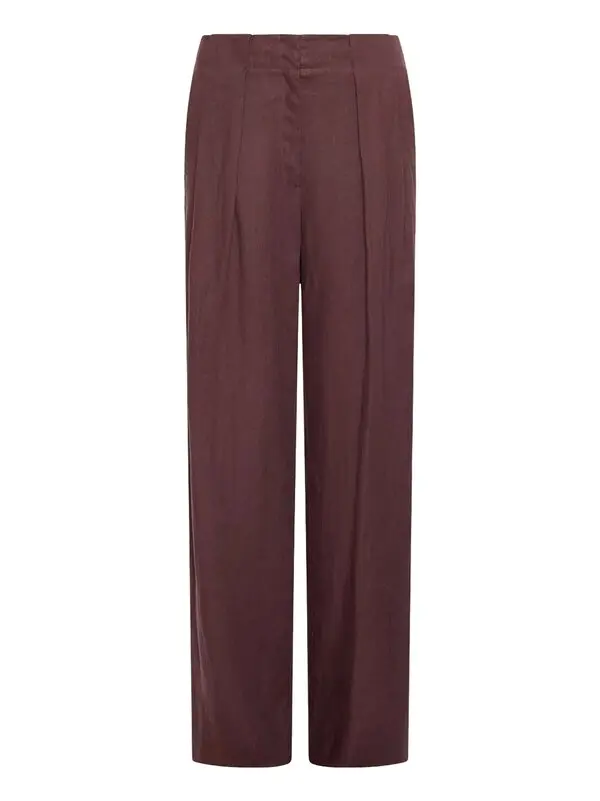 Marella Wide Leg Trousers - Brown