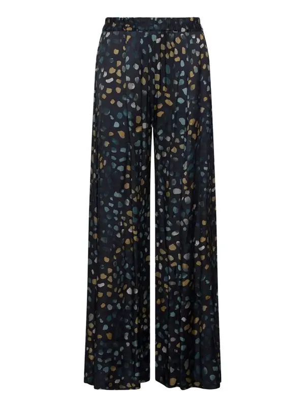 Marella Wide Leg Printed Trousers - Blue