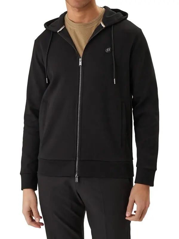 Hugo Boss Zip-up Hooded Sweatshirt - Black
