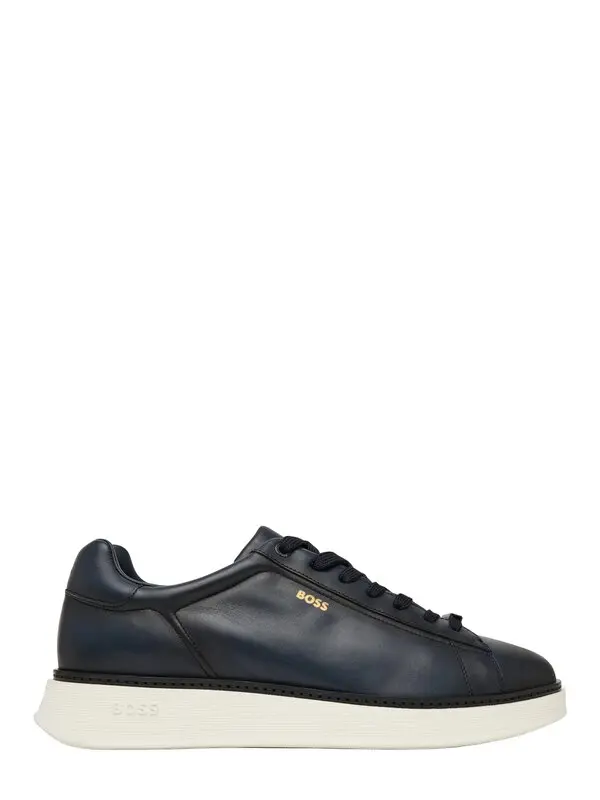 Hugo Boss Leather Lace-up Sneakers - Blue