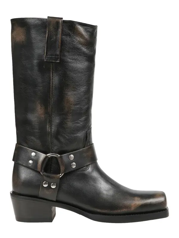 Paris Texas Roxy Leather Boots - Black