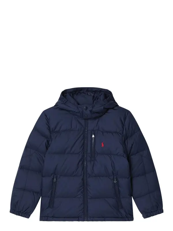 Polo Ralph Lauren Navy Padded Zip-up Hooded Jacket - Blue
