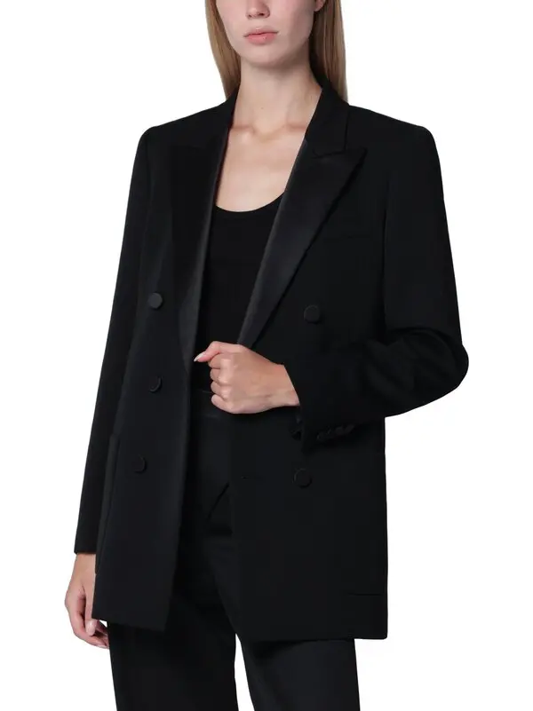 Saint Laurent Double-breasted Wool Blazer - Black