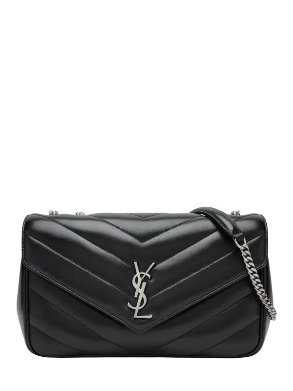 Saint Laurent Loulou Medium Quilted Lambskin Leather Bag - Black
