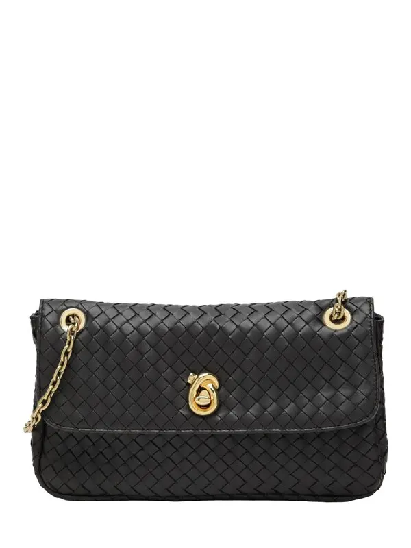 Bottega Veneta Madison Intrecciato Lambskin Shoulder Bag - Brown