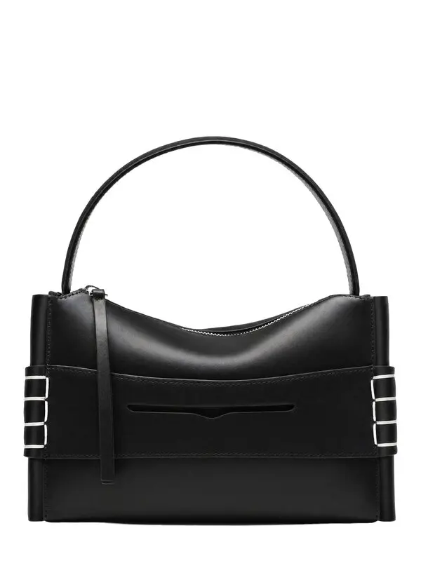JW Anderson Calfskin Leather Loafer Bag - Black