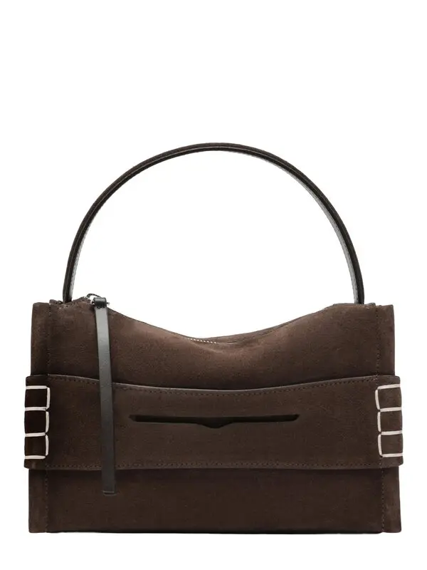 JW Anderson Small Loafer Suede Leather Bag - Brown