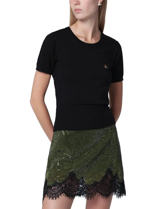 VIVIENNE WESTWOOD Bea Knitted Cotton And Cashmere T-shirt - Black