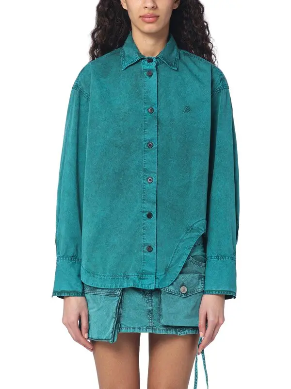 Attico Embroidered Cotton Shirt - Green