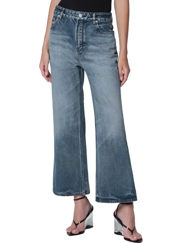 Alaïa Flared Ankle-length Denim Jeans - Blue