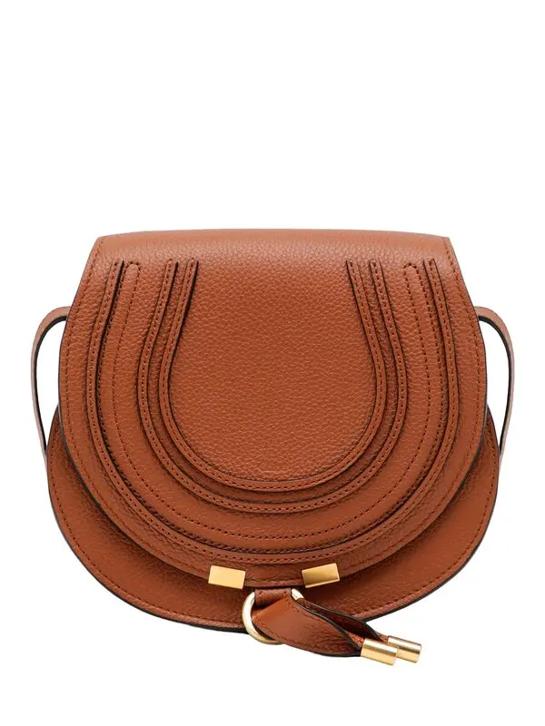 Chloé Marcie Small Leather Saddle Bag - Brown