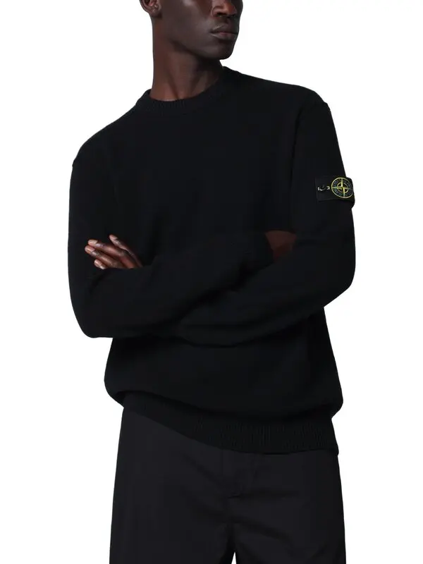 Stone Island Wool Crewneck Sweater - Black