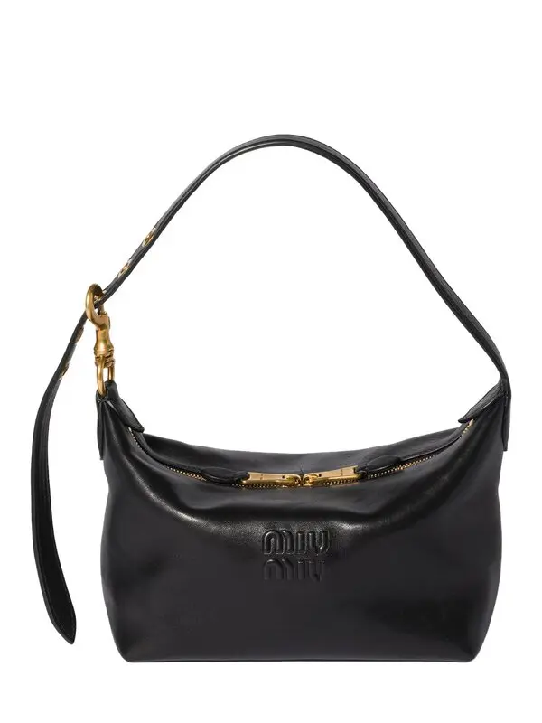 Miu Miu Nappa Leather Shoulder Bag - Black