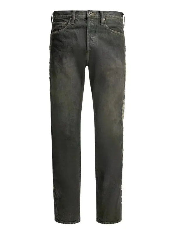 Kapital Stud-embellished Straight-leg Jeans - Grey