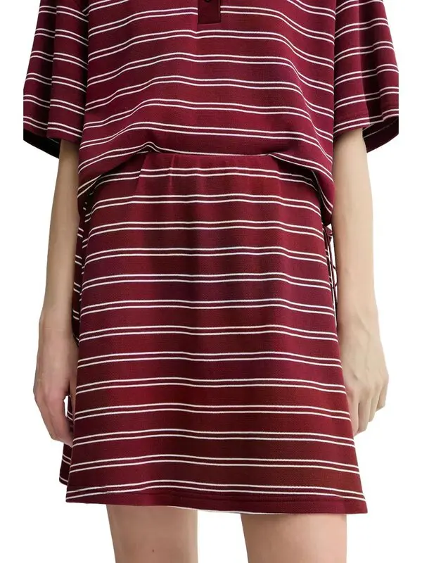 GESTUZ Horizontal Stripe Mini Skirt - Red