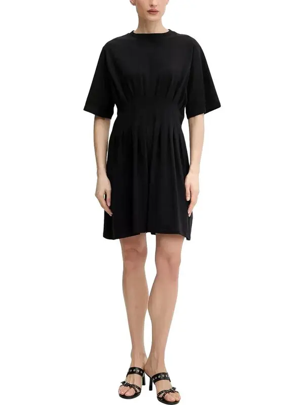 GESTUZ Pleated Waist Mini Dress - Black
