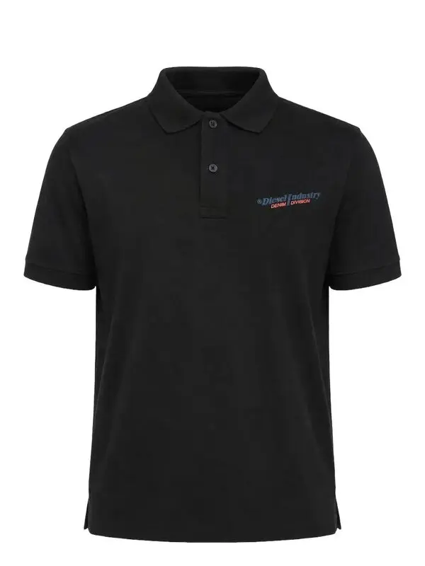 DIESEL® Logo-print Polo Shirt - Black