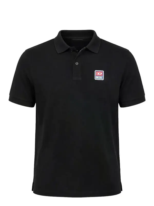 DIESEL® Smith Logo-patch Polo Shirt - Black
