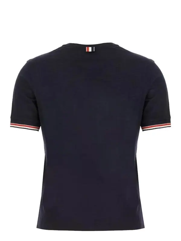 Thom Browne Rwb Stripe Fine-knit T-shirt - Blue