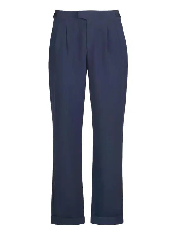 Sease High Life 2.0 Pleated Linen Straight-leg Trousers - Blue