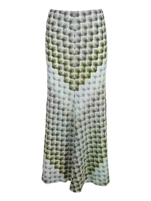 Missoni Zigzag Knit Maxi Skirt - Blue