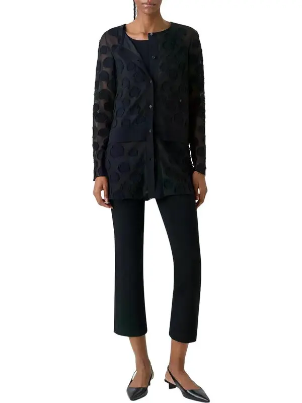 Akris Polka-dot Button-front Cardigan - Black