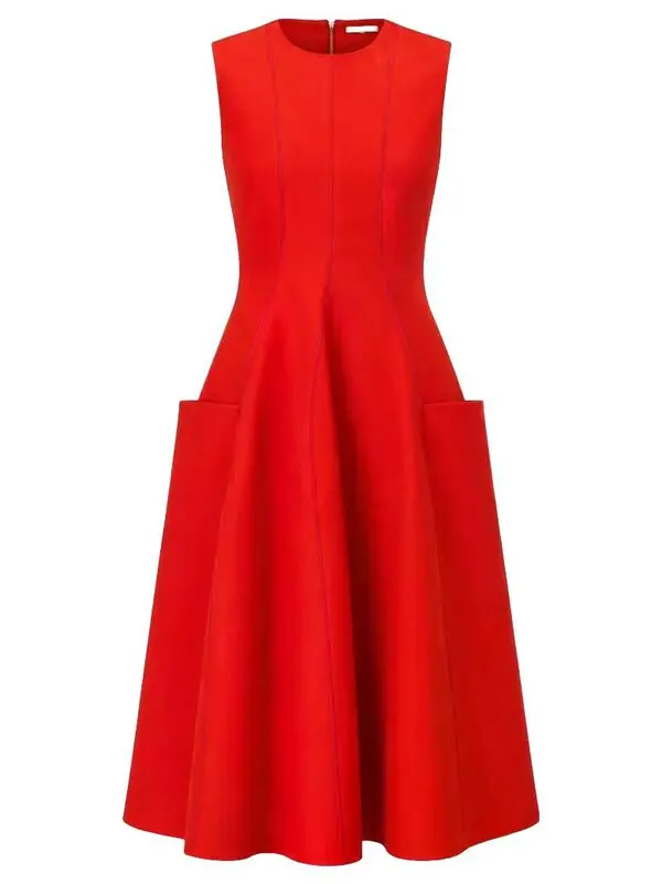 Maison Rabih Kayrouz Sleeveless Panelled Midi Dress - Red