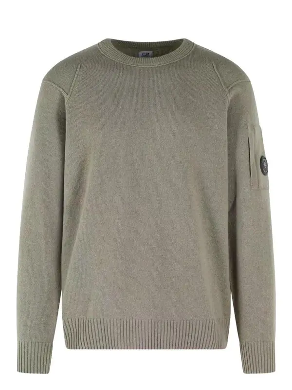 C.P. COMPANY Lens Detail Crew Neck Sweater - Green