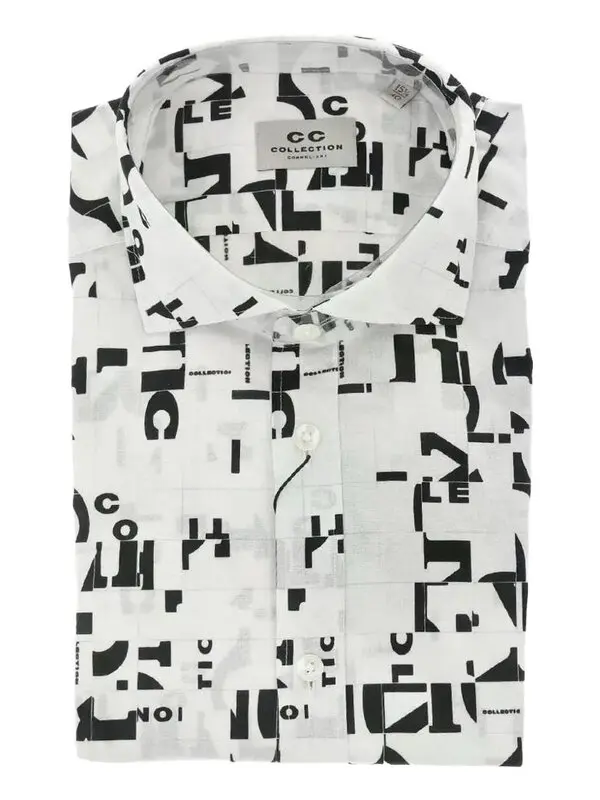 Corneliani Monogram-motif Cotton Shirt - White