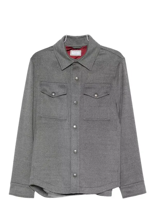 Brunello Cucinelli Flap-pocket Shirt Jacket - Grey
