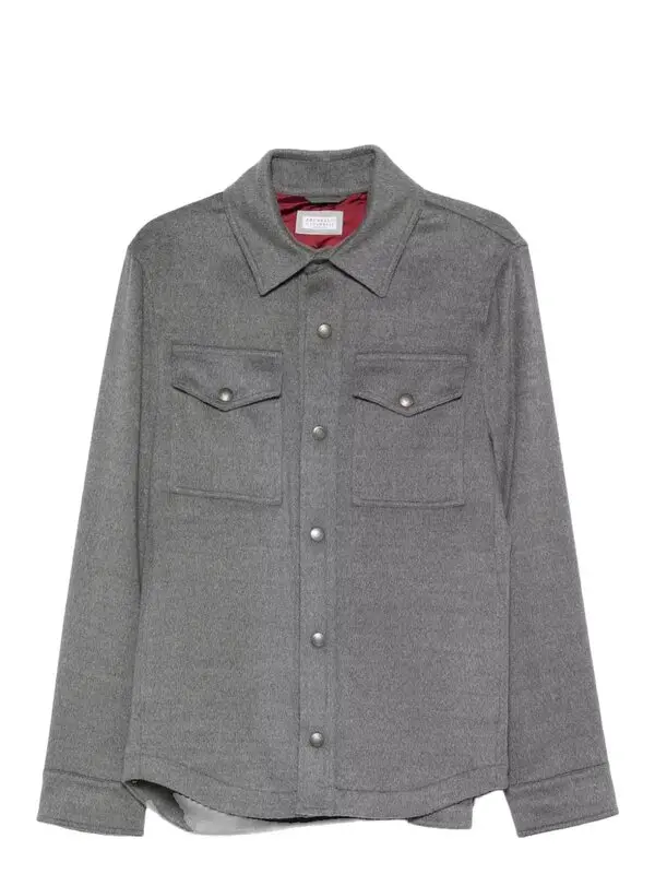 Brunello Cucinelli Flap-pocket Shirt Jacket - Grey